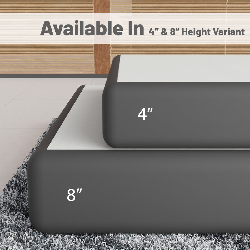 Split Wooden Box Spring foundation for Mattress Support Fully Assembled Queen Low Profile 4